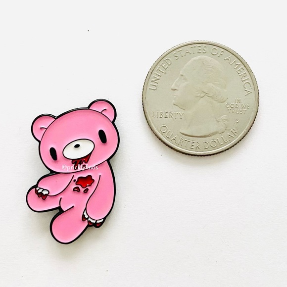 pricklyfinds | Jewelry | 84 Horror Bleeding Pink Teddy Bear Enamel Pin ...